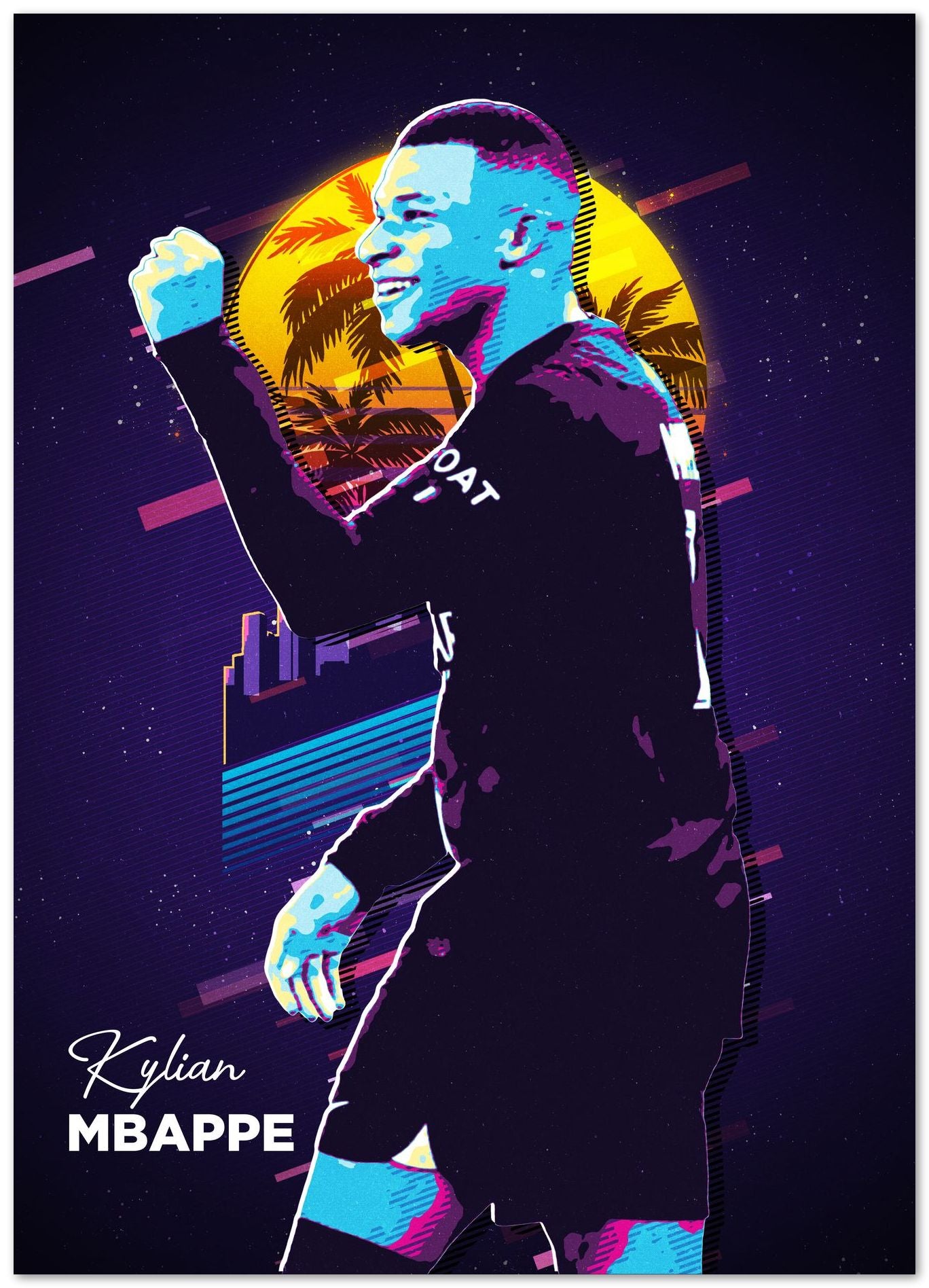 Kylian Mbappe Retro - @ColorizeStudio - Buy illustrations and artworks made by Digital Artist ...