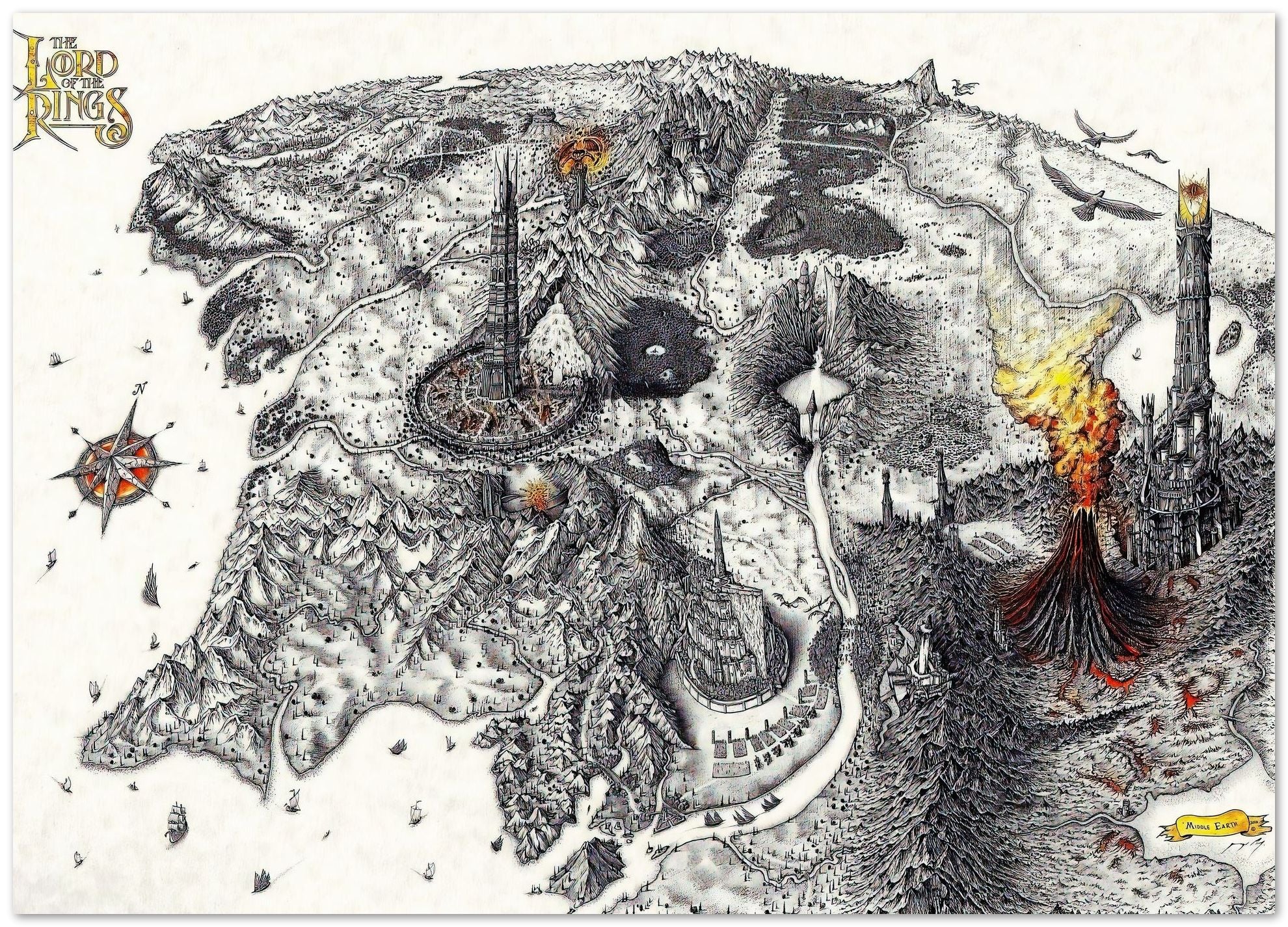 The Lord of The Rings maps - @chevi - Buy illustrations and artworks ...