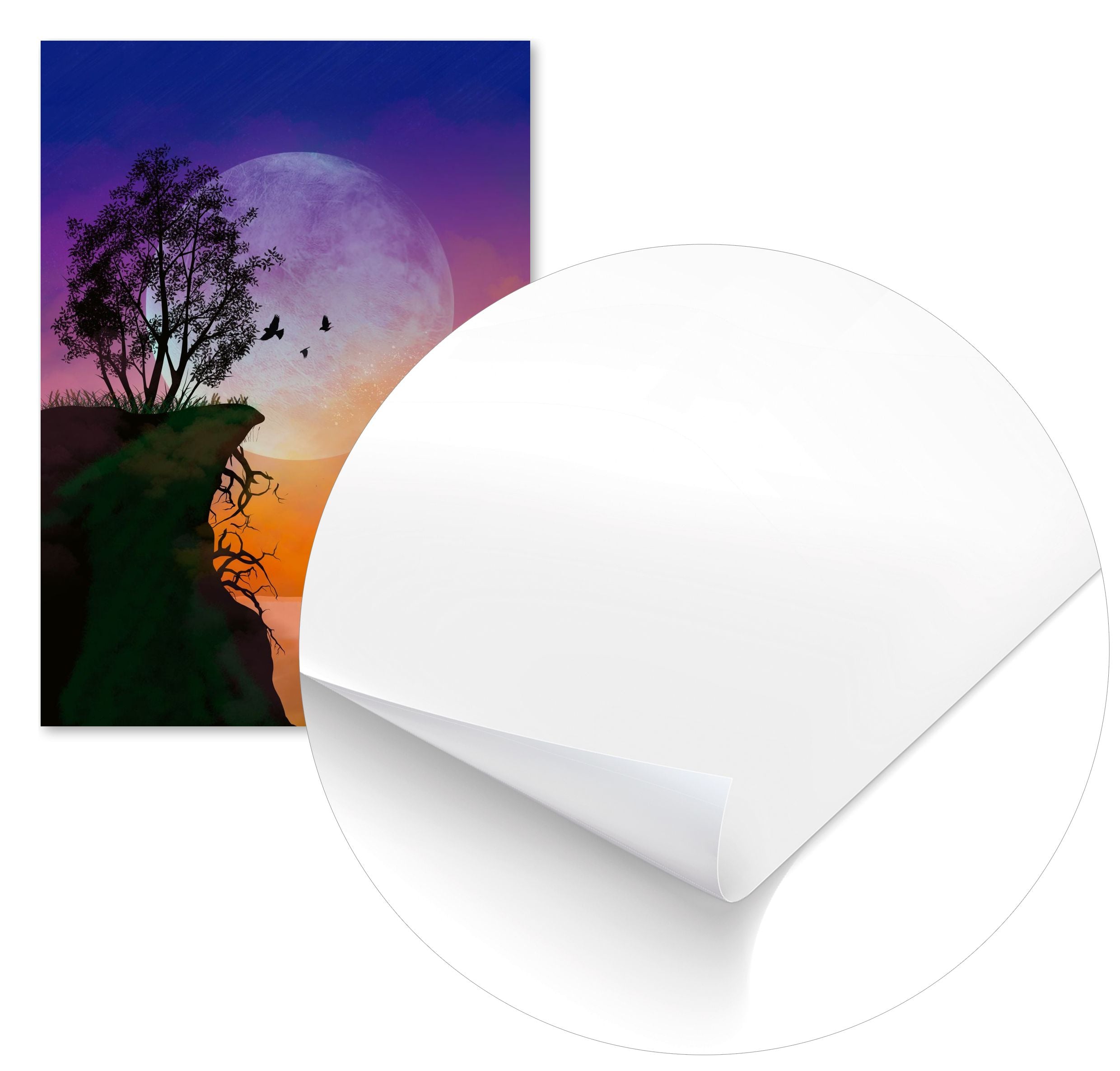 beatiful Sunset and moon - @elzart - Buy illustrations and artworks ...