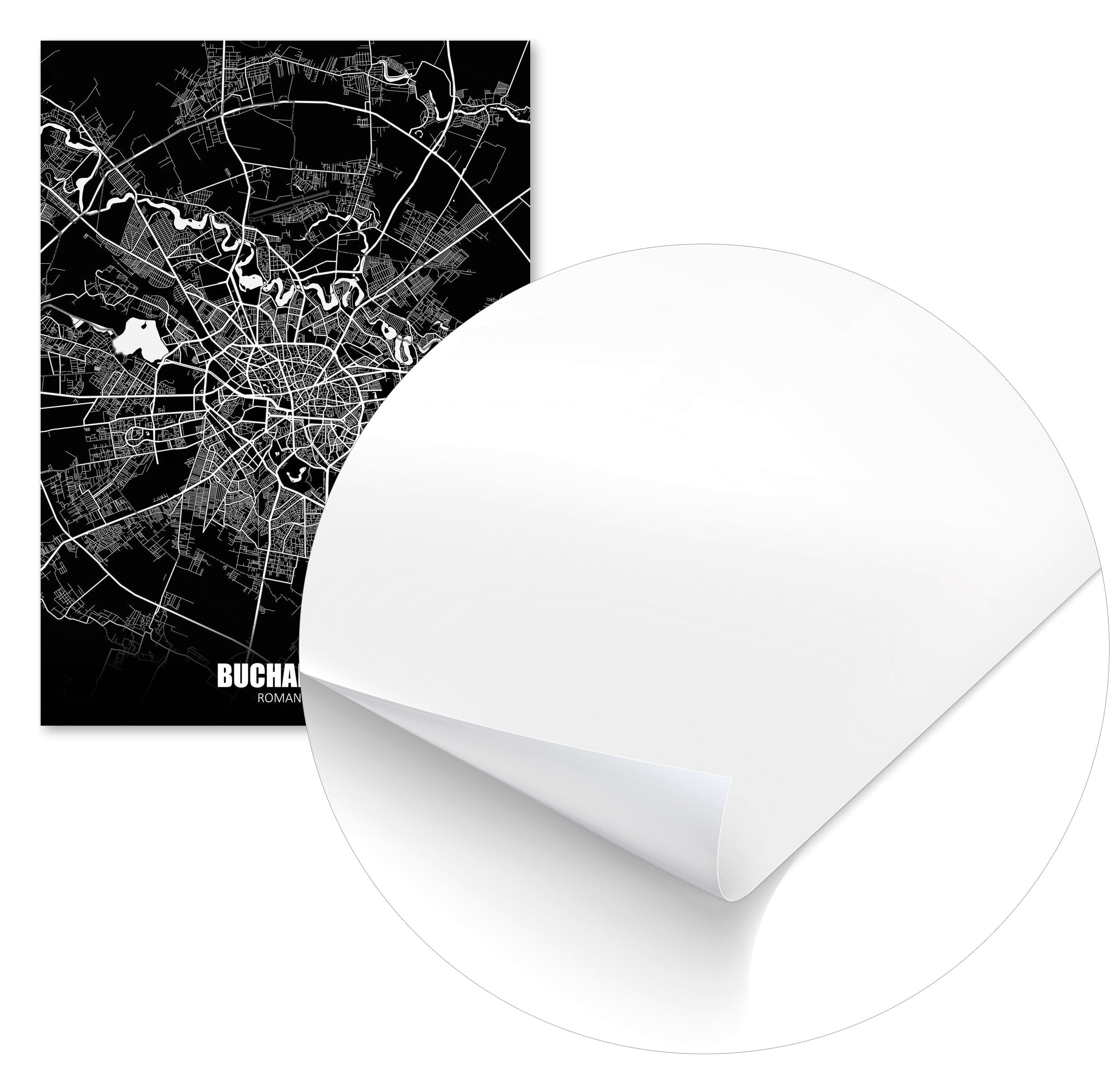 Bucharest Romania Dark Negative Maps - @ZakeDjelevic - Buy ...