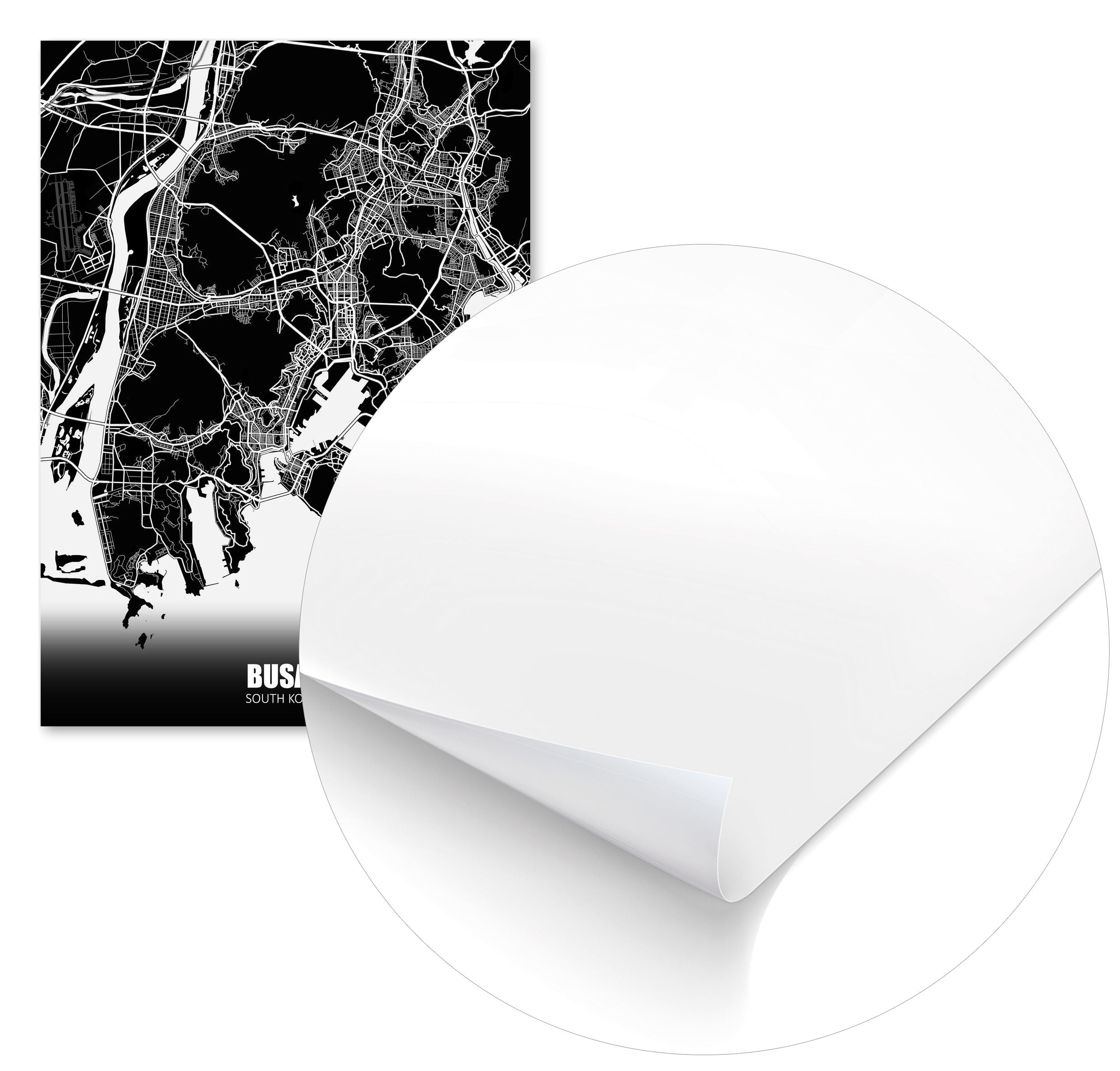 Busan South Korea Dark Negative Maps - @ZakeDjelevic - Buy ...