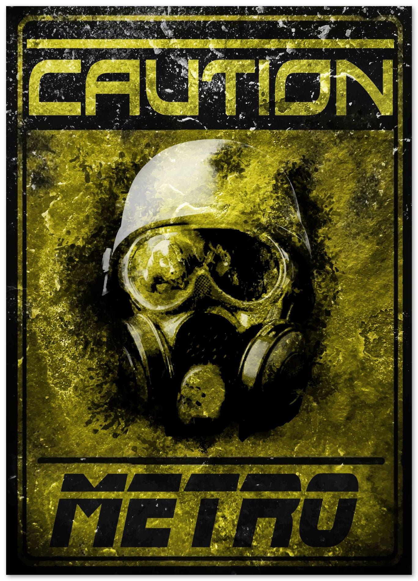 Caution metro mutants helmet gaming sign - @SyanArt - Buy illustrations ...