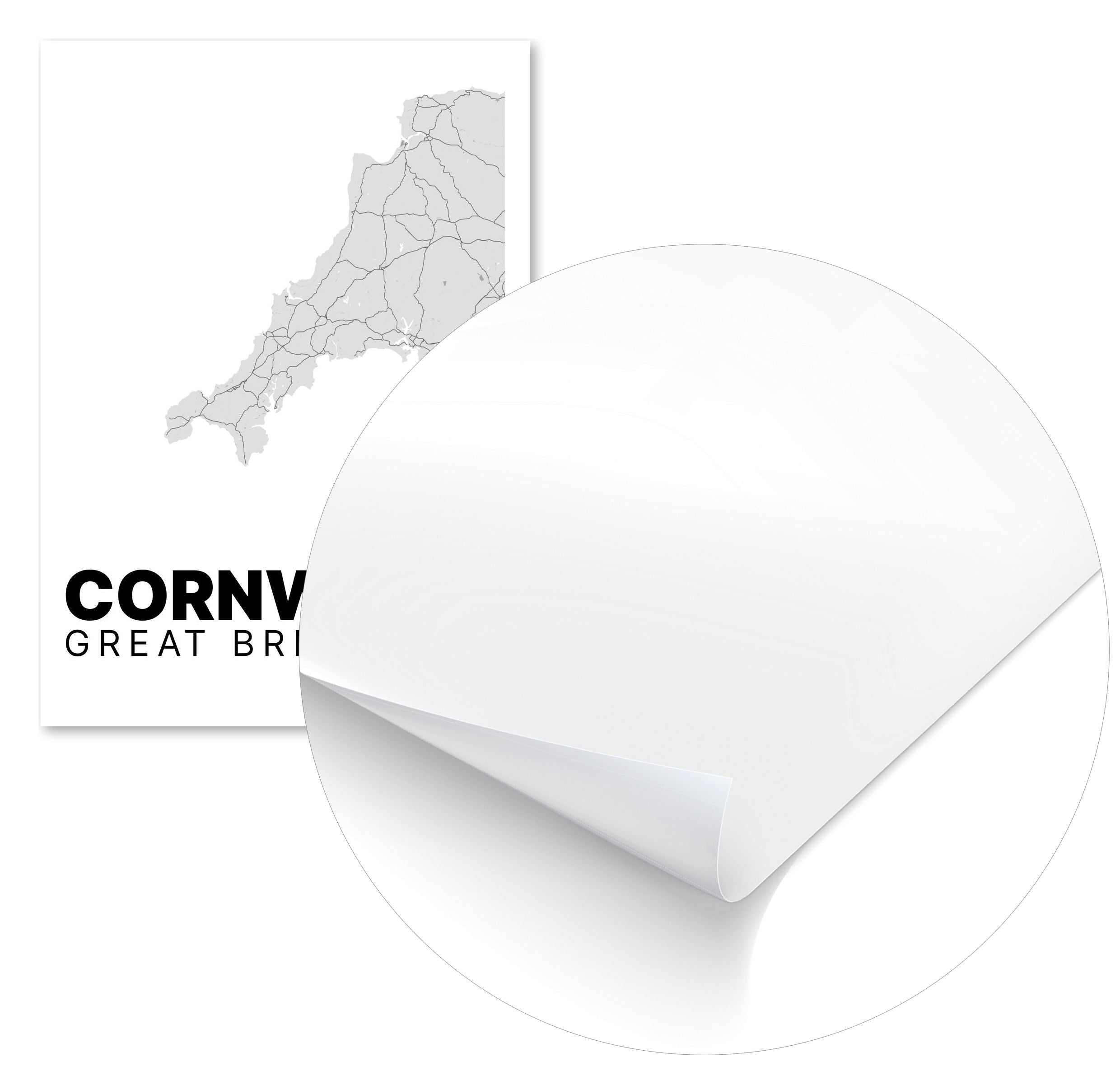 Cornwall Map - @VickyHanggara - Buy illustrations and artworks made by ...