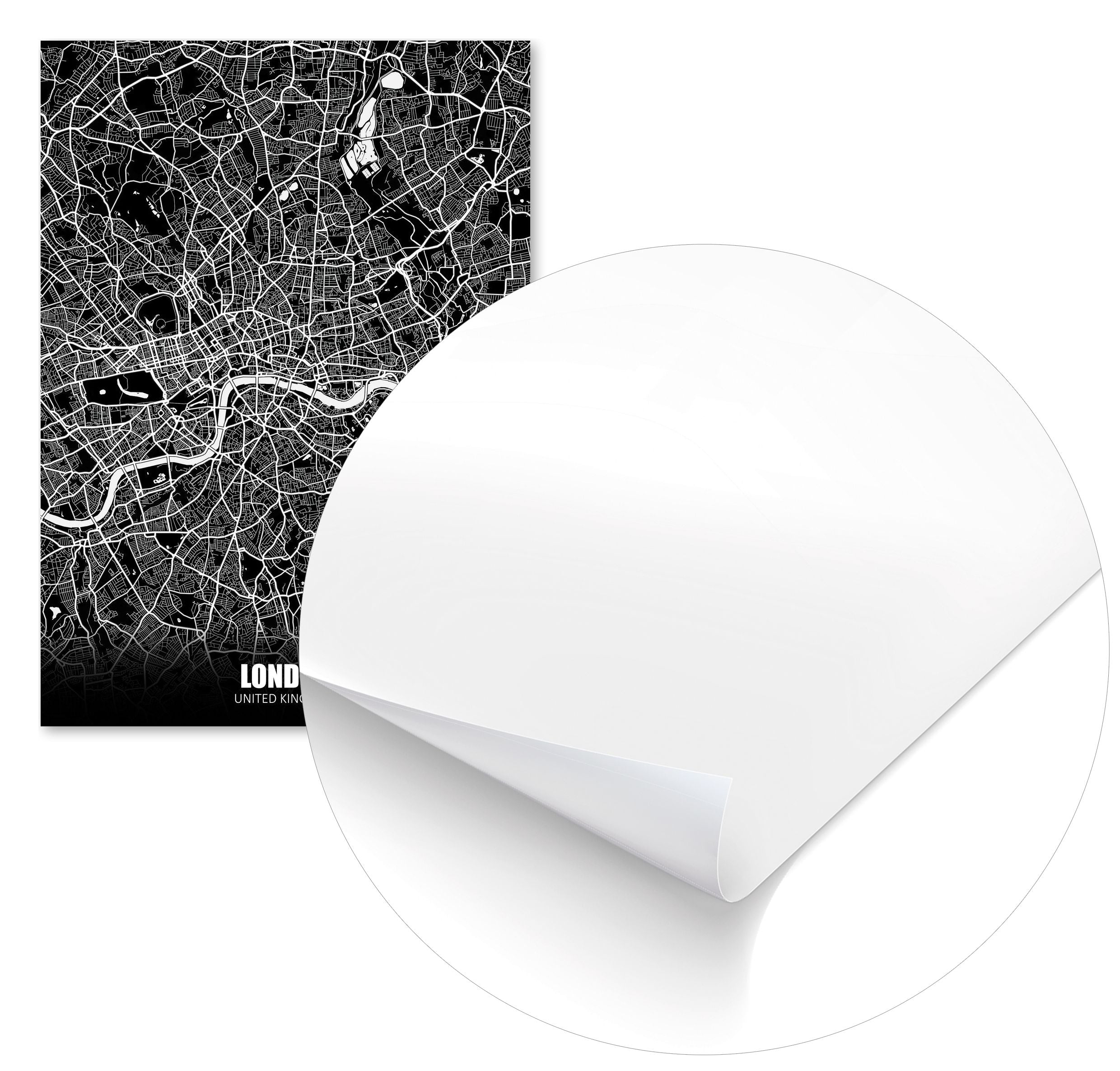 London United Kingdom Dark Negative Maps - @ZakeDjelevic - Buy ...