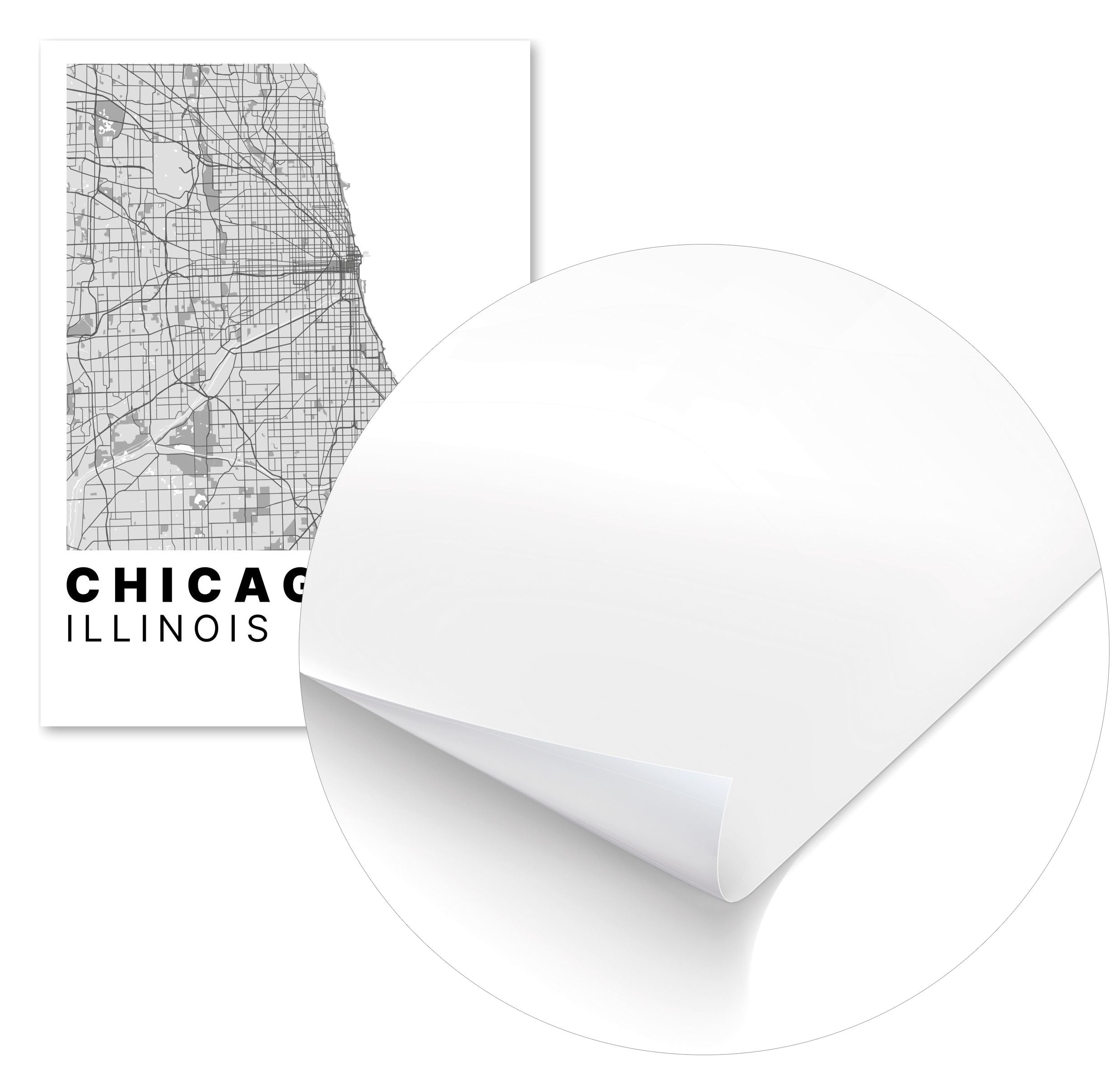 Minimalist Chicago Map - @VickyHanggara - Buy illustrations and ...