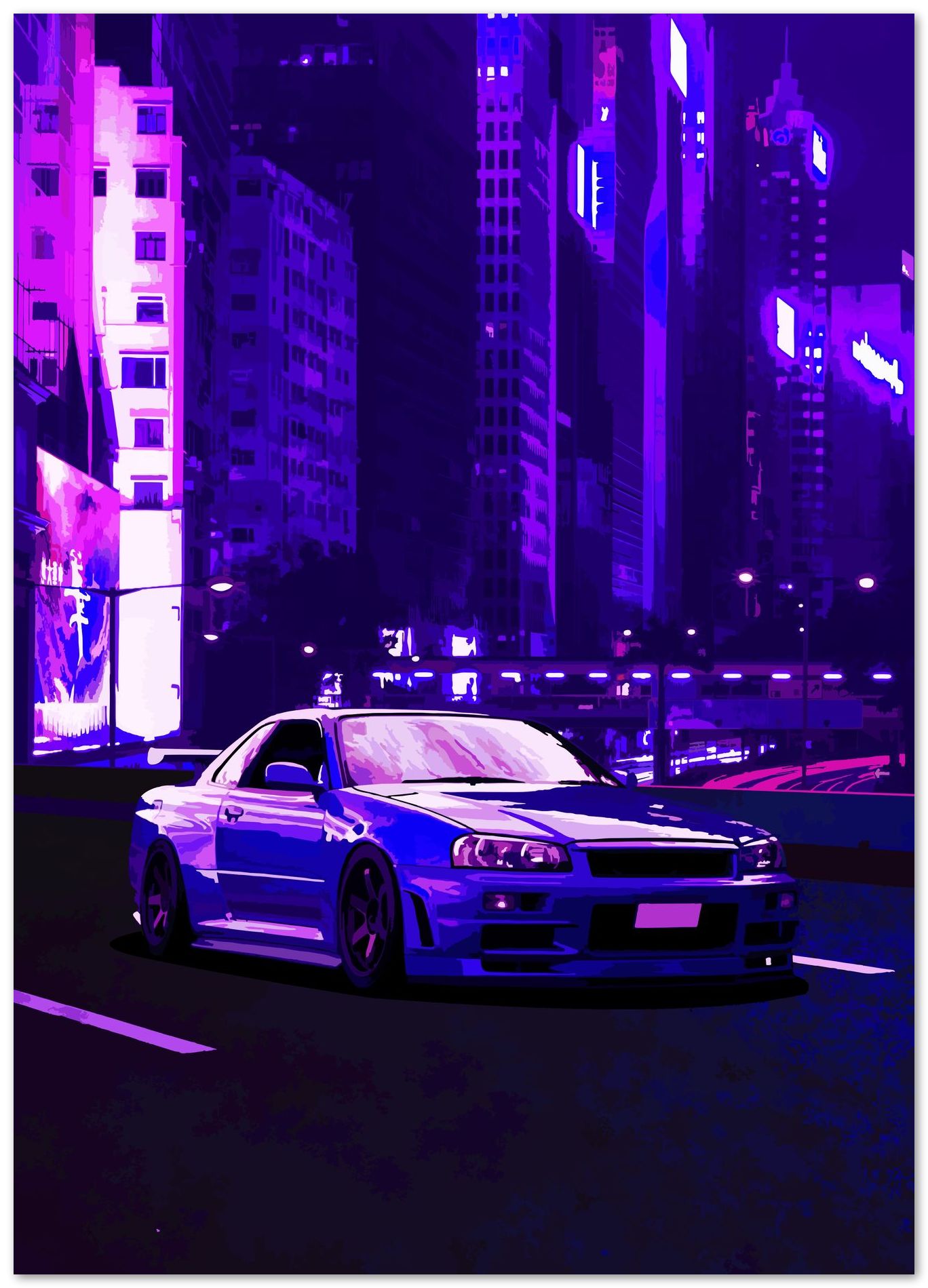 Nissan GTR R34 Retro - @nueman - Buy illustrations and artworks made by ...