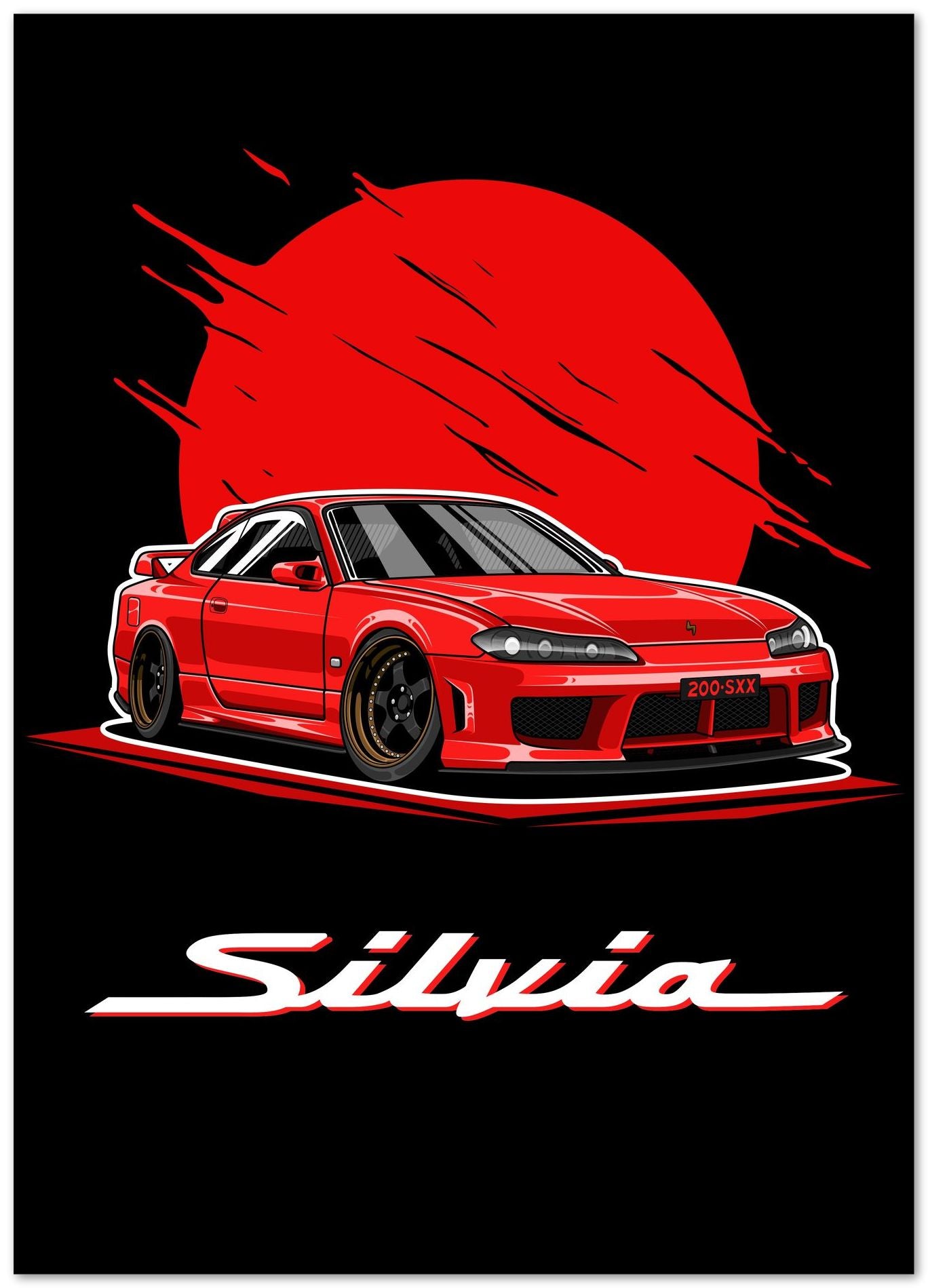 Nissan Sylvia S-15 Red - @bulldsgn - Buy illustrations and artworks ...