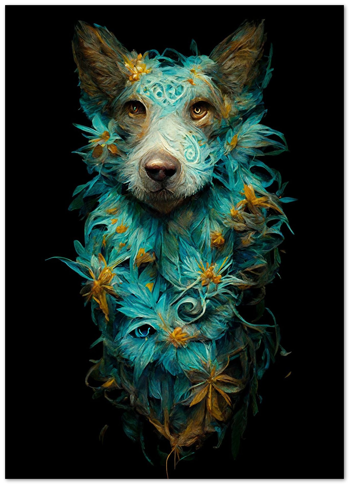 Realism dog in the flower - @SanDee15 - Buy illustrations and artworks ...
