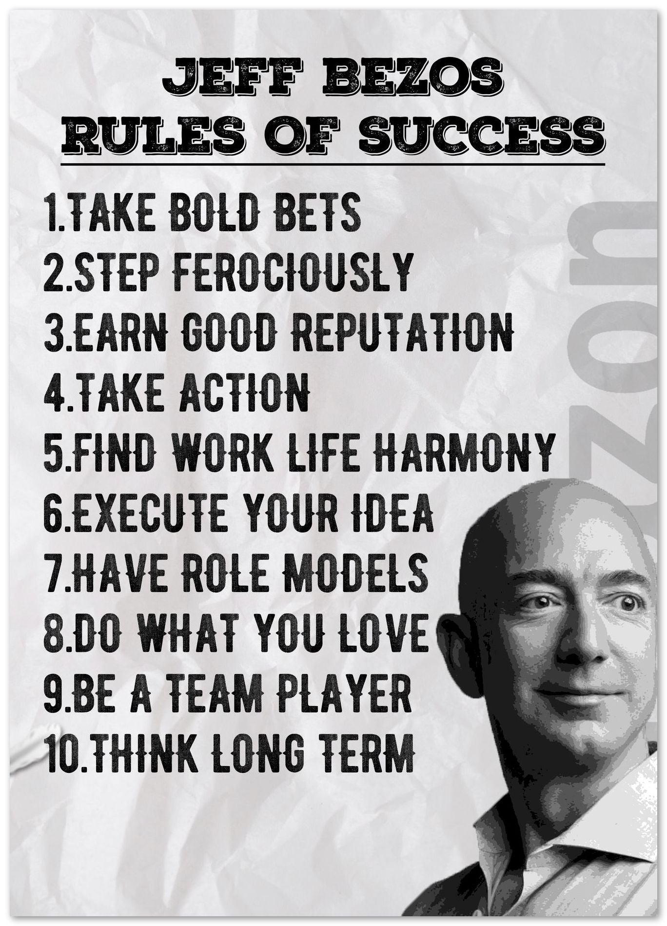 Rules of Success Jeff Bezos Quote - @ColorizeStudio - Buy illustrations ...
