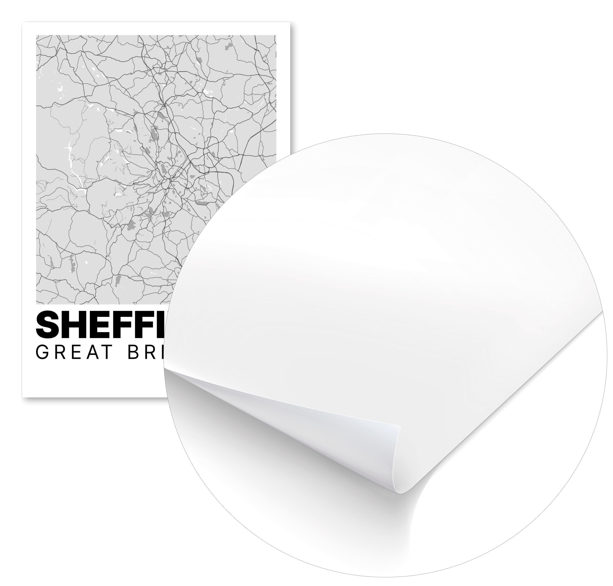 Sheffield Map - @VickyHanggara - Buy illustrations and artworks made by ...